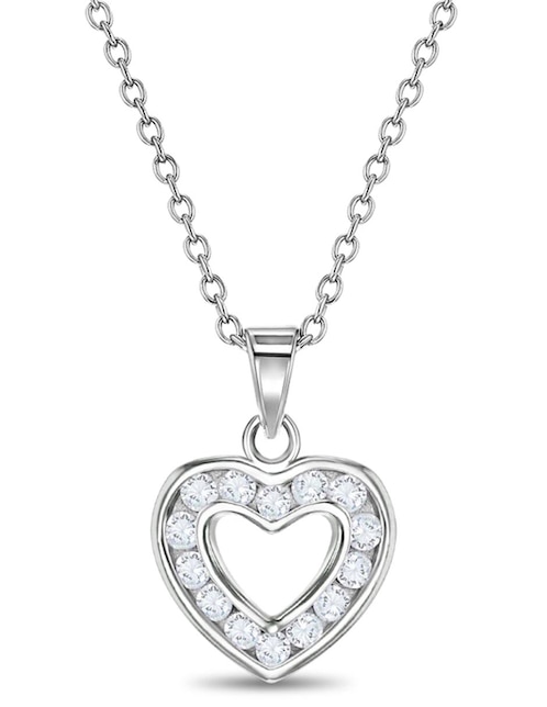 Medalla y cadena de corazón In Season Jewelry de plata P 925 1